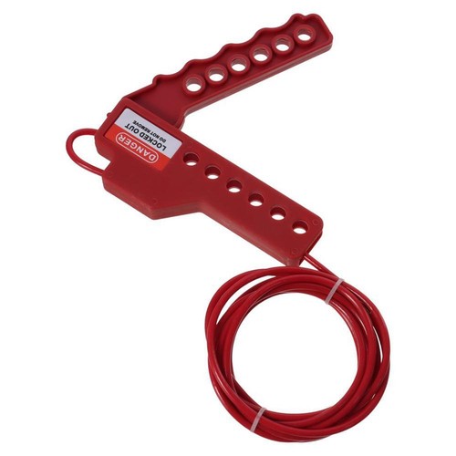 Red Nylon Sheathed Metal Cable Safety Cable Locking Device Industrial ...