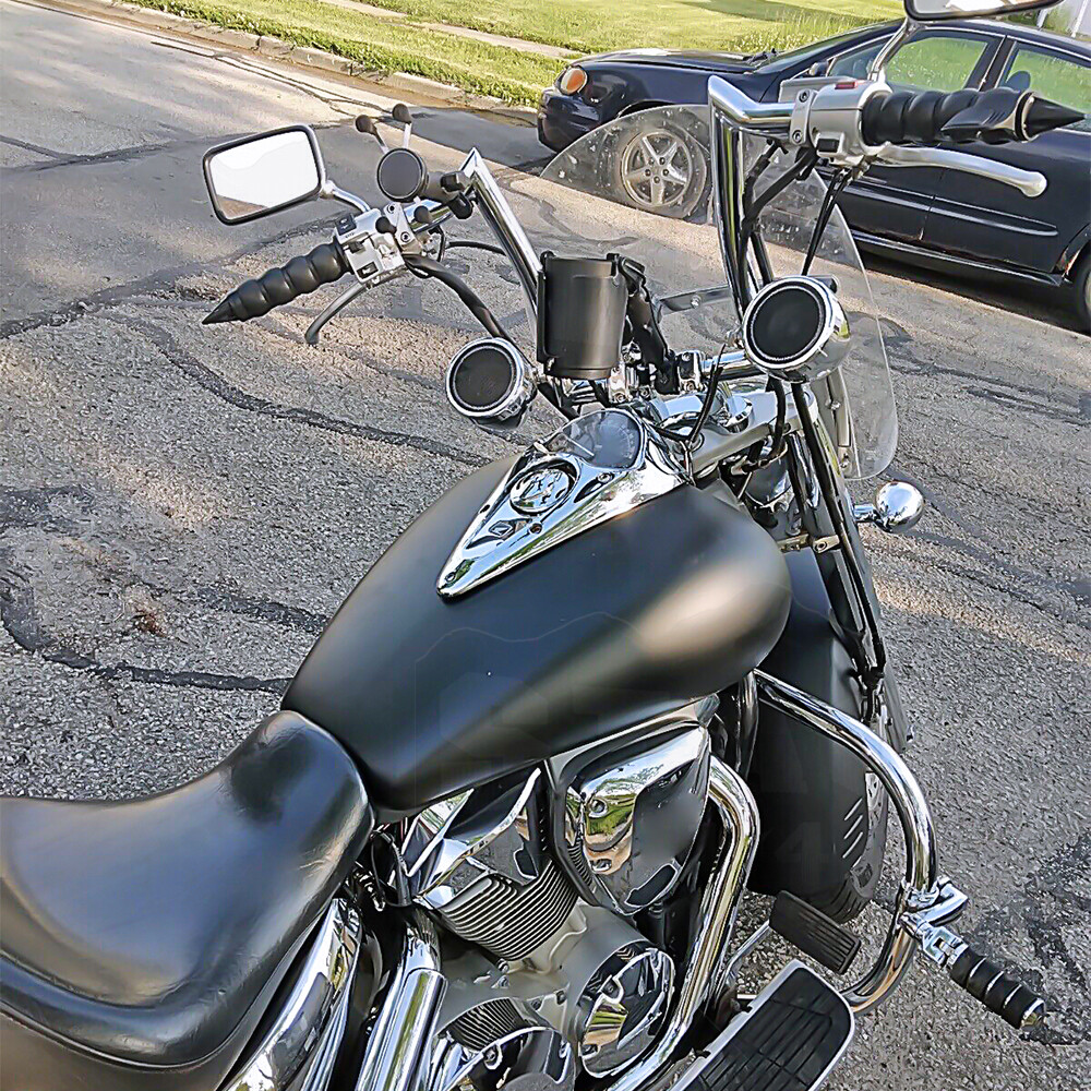 MOFUN 1 1/4" Meathook Ape Hanger Handlebars, 10" Rise, For Harley Dyna ...