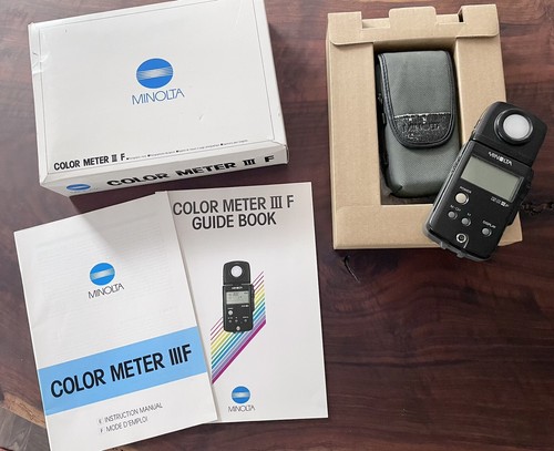 Minolta Color Meter IIIF (Ambient/Flash) + instructions Box Papers ...