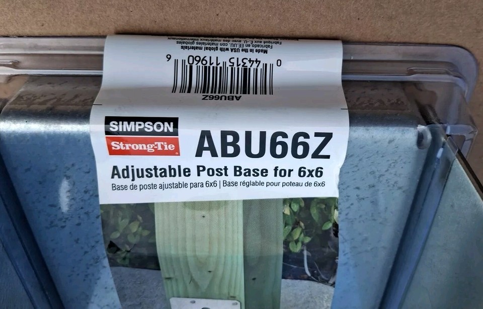 Simpson Strong-Tie ABU66Z ZMaX Galvanized Adjustable Post Base for 6X6 ...