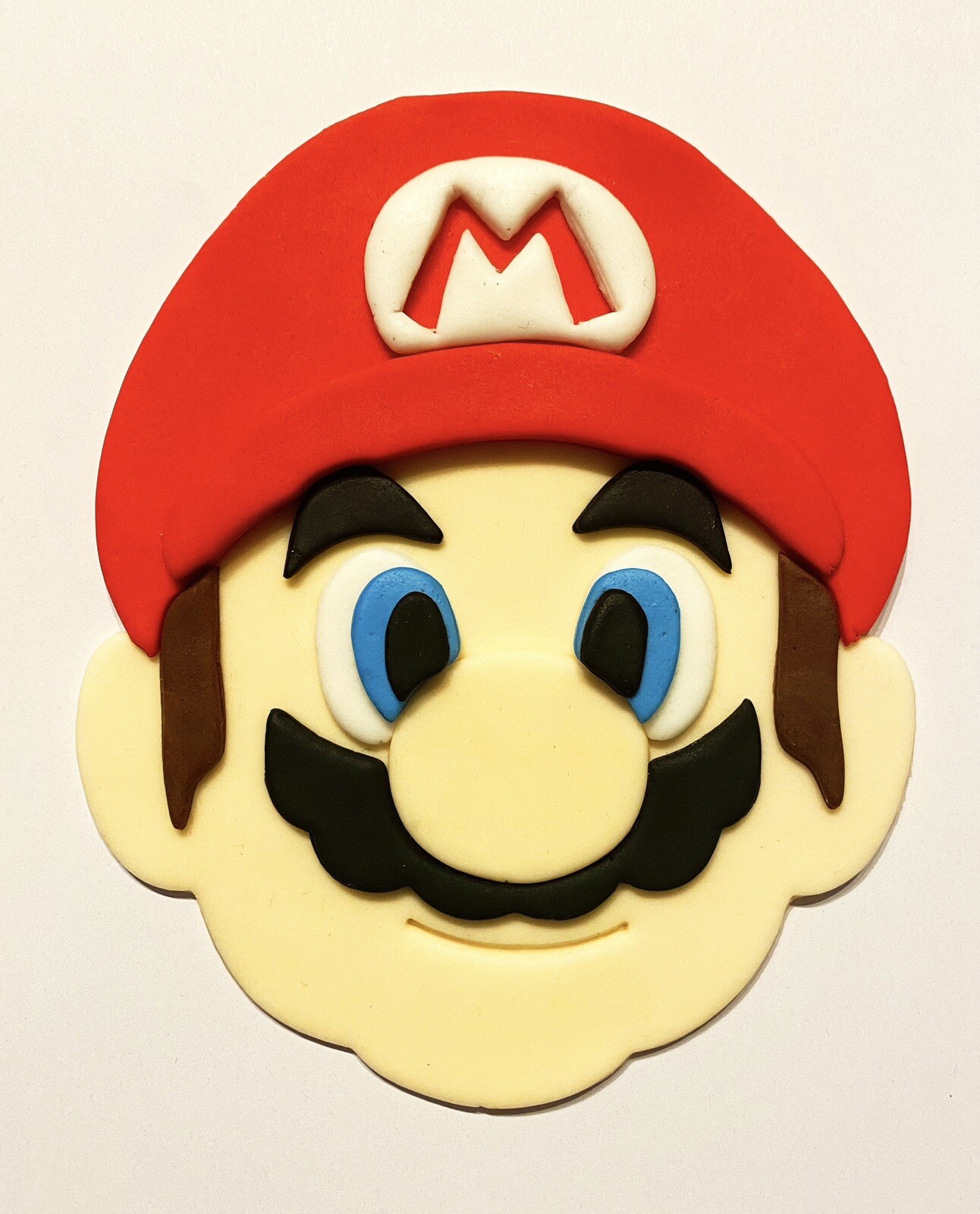 Edible Fondant Mario Face Cake Topper Fondant Sugar Paste Cake ...
