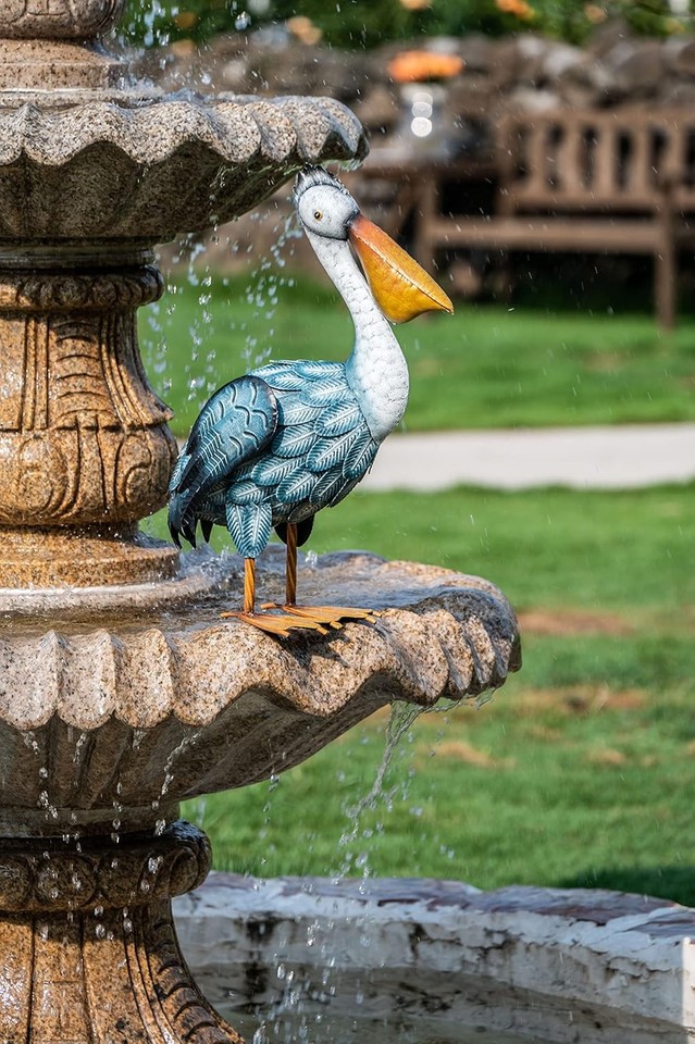 TERESA'S COLLECTIONS Pelican Outdoor Statues Garden Decor for Outside ...