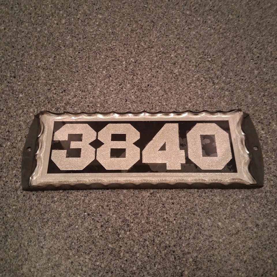Vintage NOS Reverse Painted Scalloped Glass House Street Number Sign ...