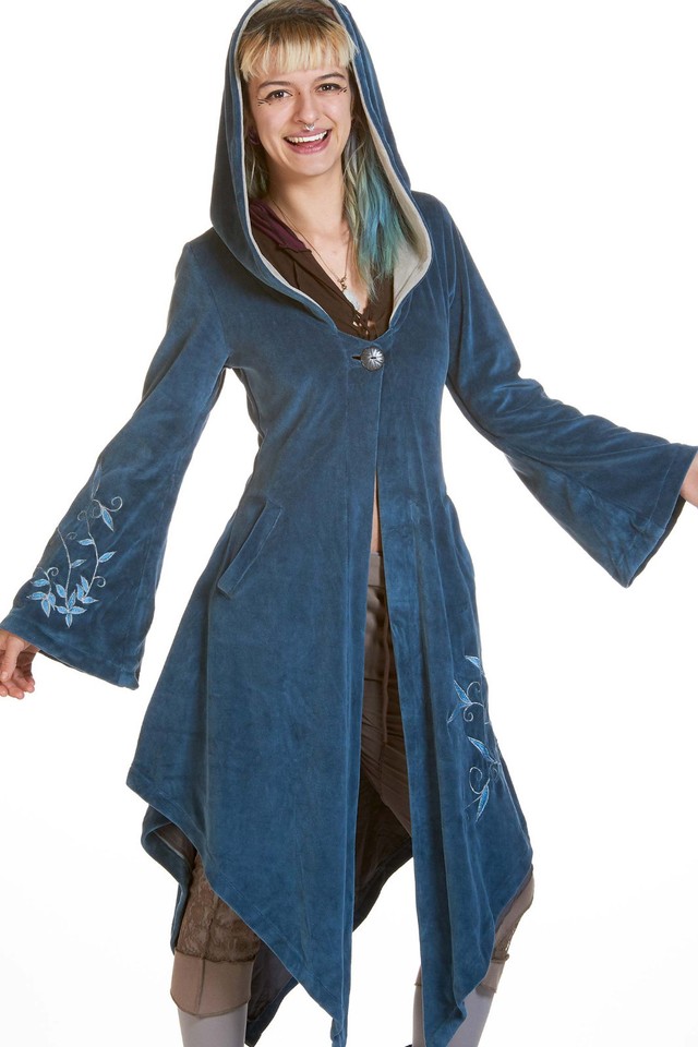 Velvet Faery Goddess Jacket, Boho Goa Psy Trance Coat Plus Size Pagan ...