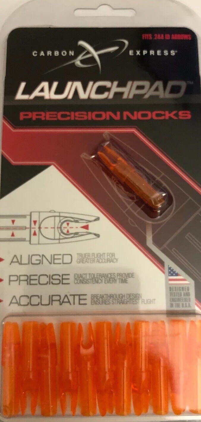 Carbon Express LaunchPad Nock .244 Orange 1ea 12 pk.-Brand New-SHIPS N ...