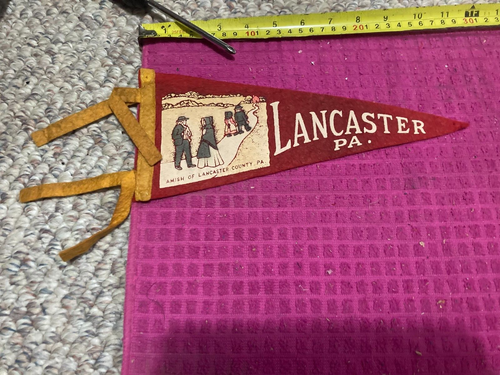 Amish of Lancaster County PA PENNSYLVANIA Pennant Banner Flag Vintage ...