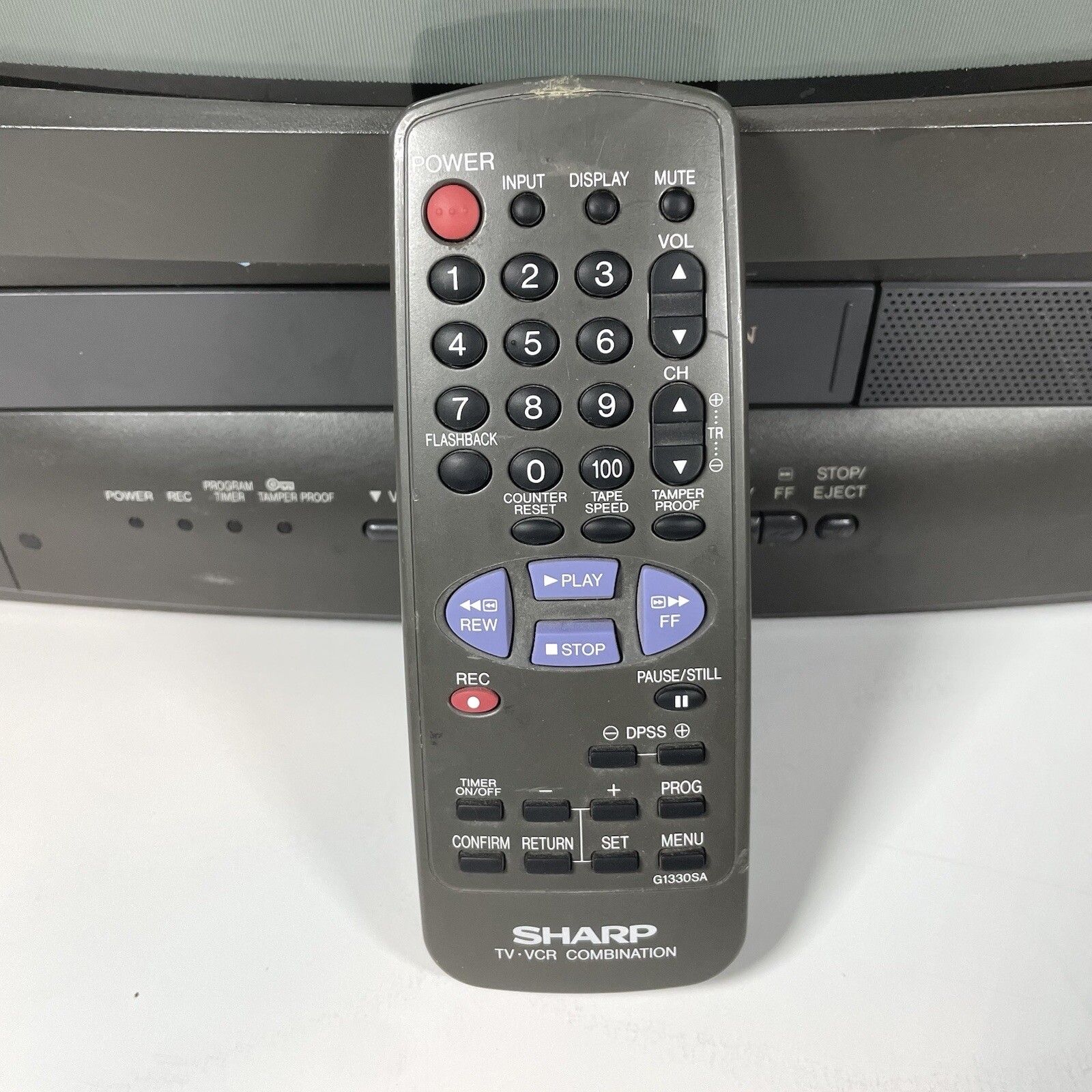 Sharp 13" TV Retro Gaming CRT TV With Remote! (Non working VHS) Great ...