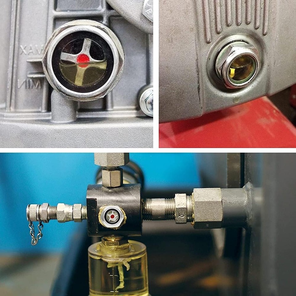 Air Compressor Oil Sight Glass G1" Thread Pump Silver Tempered Glass ...