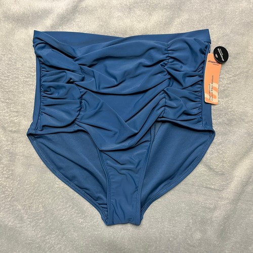 Shapermint Essentials High Waisted Control Bikini Swim Bottom Blue XL ...