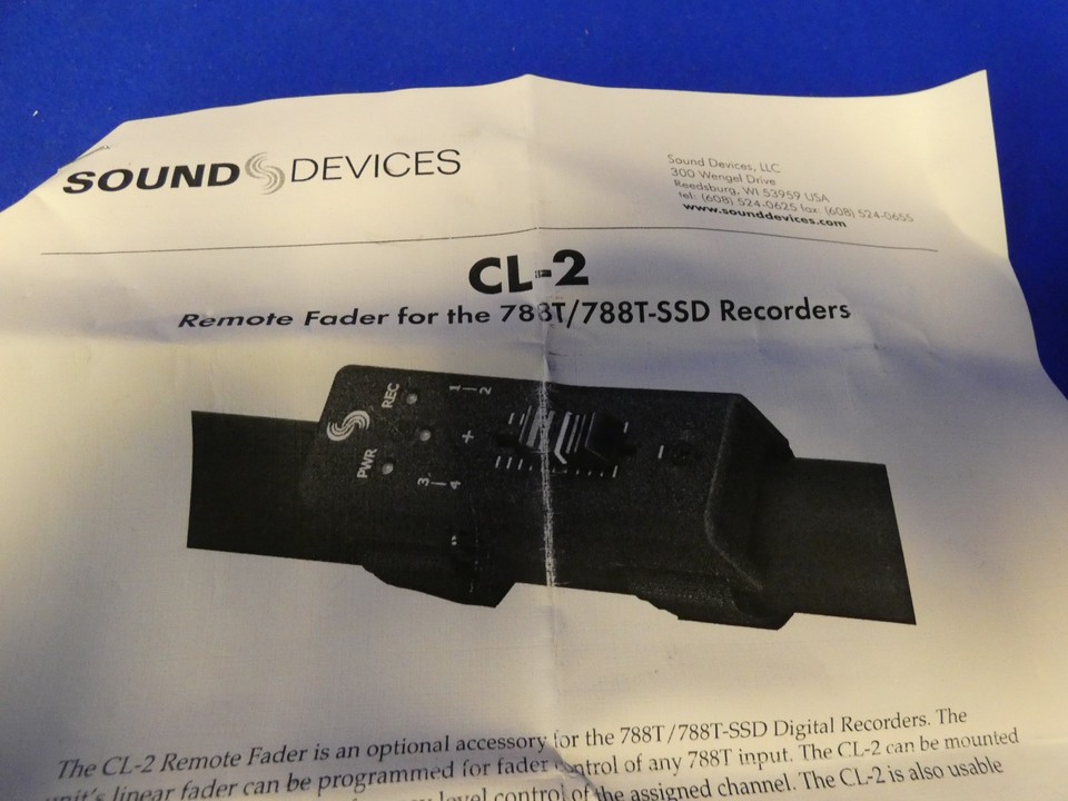 Sound Devices CL-2 Boom-Pole Remote Fader for 788T w/Original Box | eBay