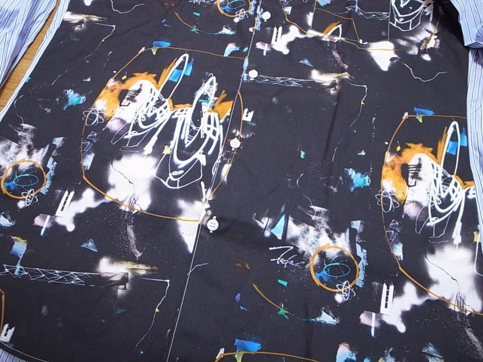 FUTURA x COMME des GARCONS SHIRT PRINT SHIRT CDG FUTURA2000 BLUE STRIPE ...