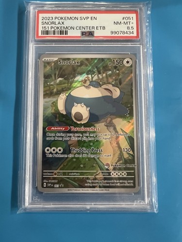 2023 POKEMON 151 POKEMON CENTER ETB PROMO SVP EN #051 SNORLAX PSA 8.5 ...