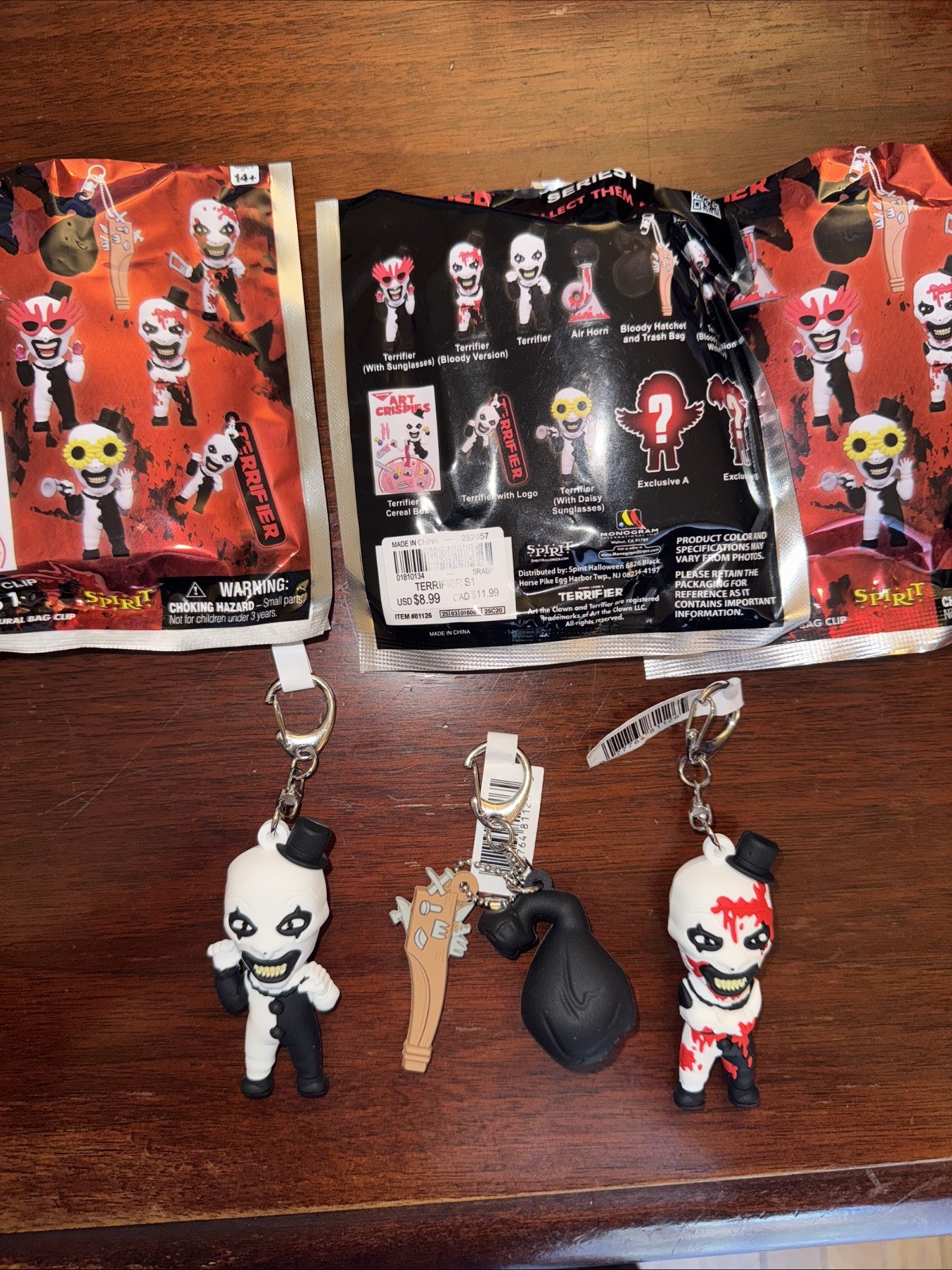 Terrifier Bag Clip Blind Pack Series 1 Art The Clown Spirit Halloween ...