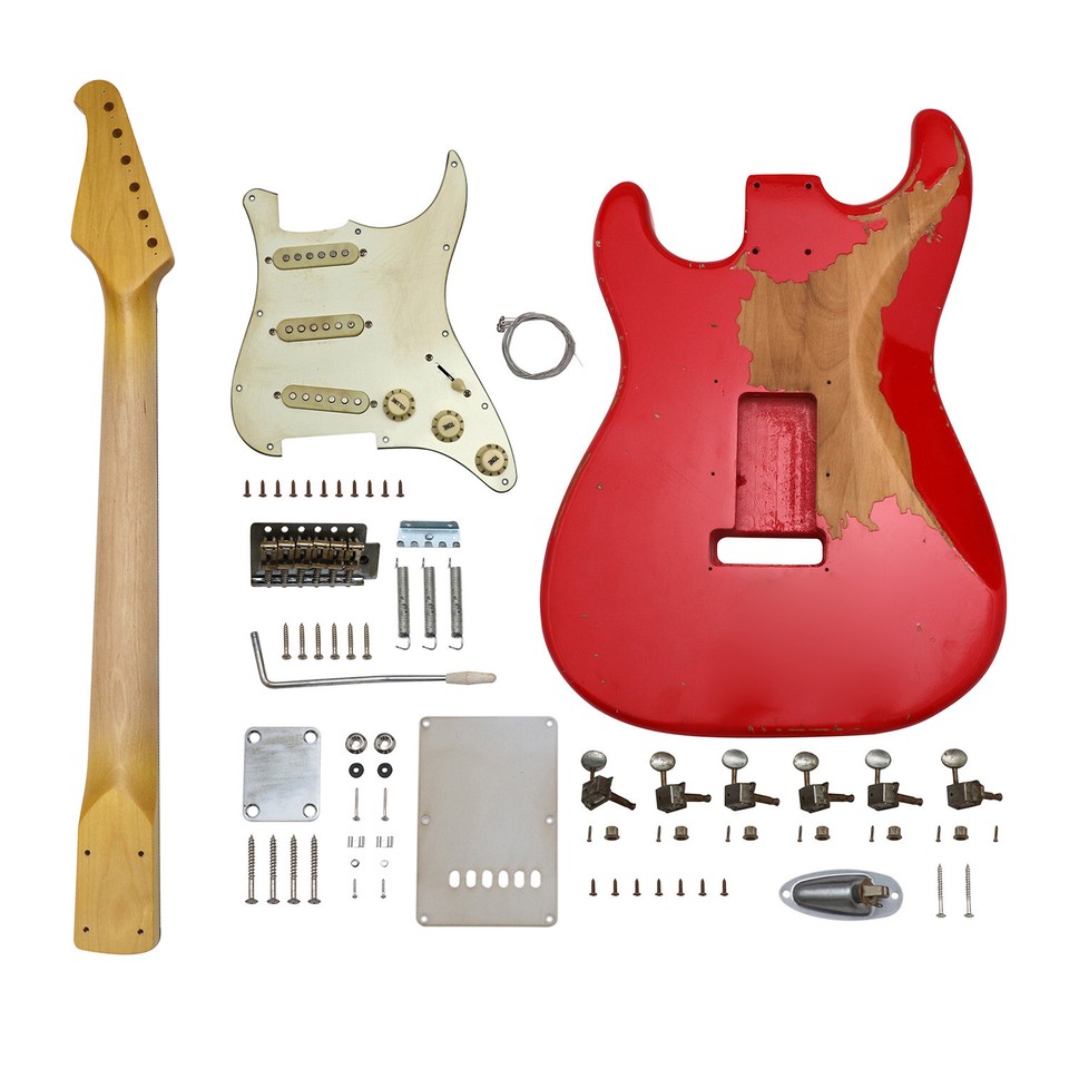 Relic DIY Electric Guitar Kit ST Style Alder Body Rosewood Fingerboard ...