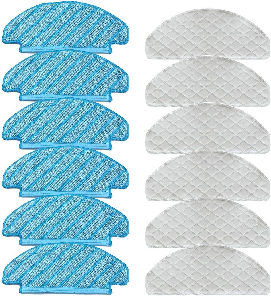 6 X Mopping Cloths + 6 X Cleaning Cloth Pads for Ecovacs T8 Aivi Vacuum ...