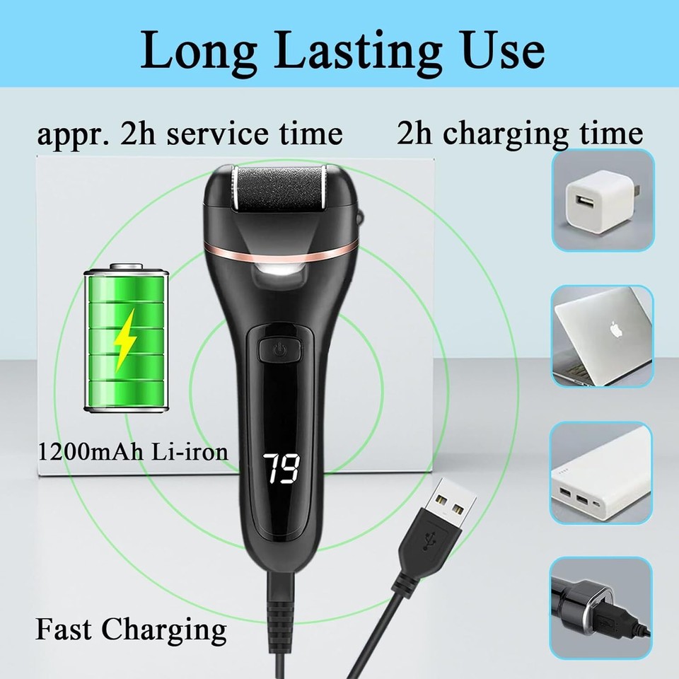 Electric Foot Grinder File Callus Dead Skin Remover Pedicure Tool ...