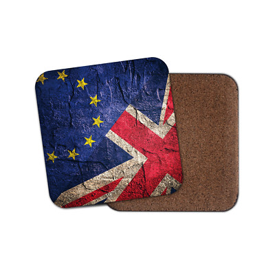 EU Union Jack Flag Cork Backed Drinks Coaster - Brexit European Union ...