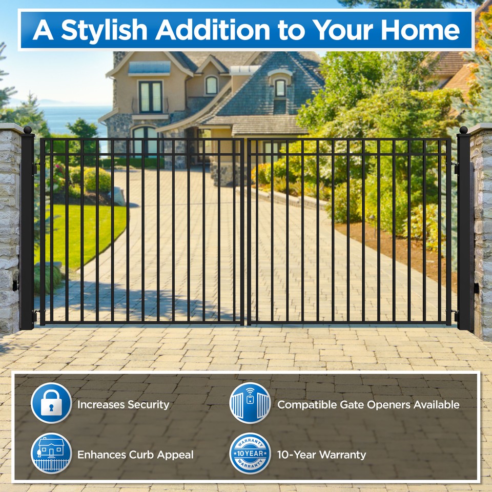 ALEKO Madrid Style Steel 14 ft Dual Garden Yard Swing Driveway Gate ...