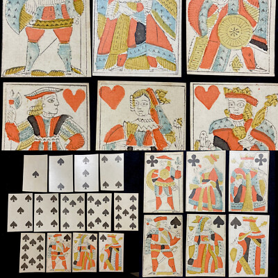 1700’s HIGH GRADE Rare Historic 52/52 Poker Deck Woodblock Antique ...