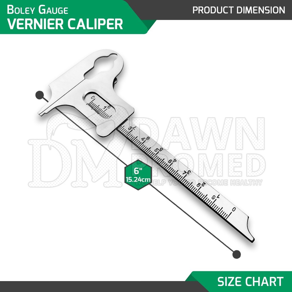Boley Gauge 6" Vernier Caliper 10 CM Measuring Dental Orthodontic Inst ...