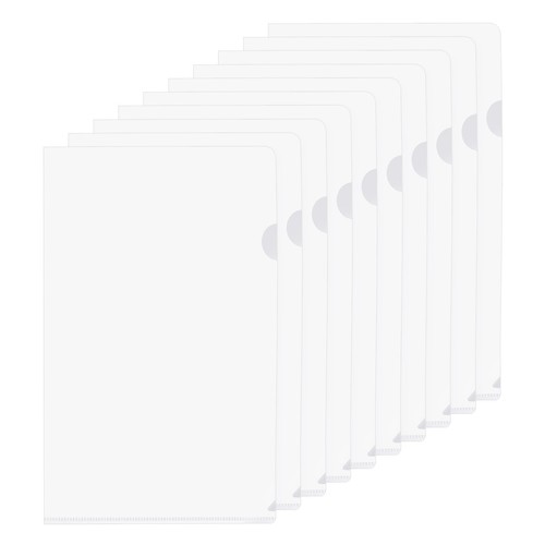 L Type Folders 10 Pack A4 Plastic File Pockets Clear Jacket Sleeves ...