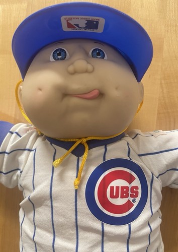 1986 CABBAGE PATCH KIDS ALL STARS CUBS UNIFORM Signed Bald Baby Blue ...
