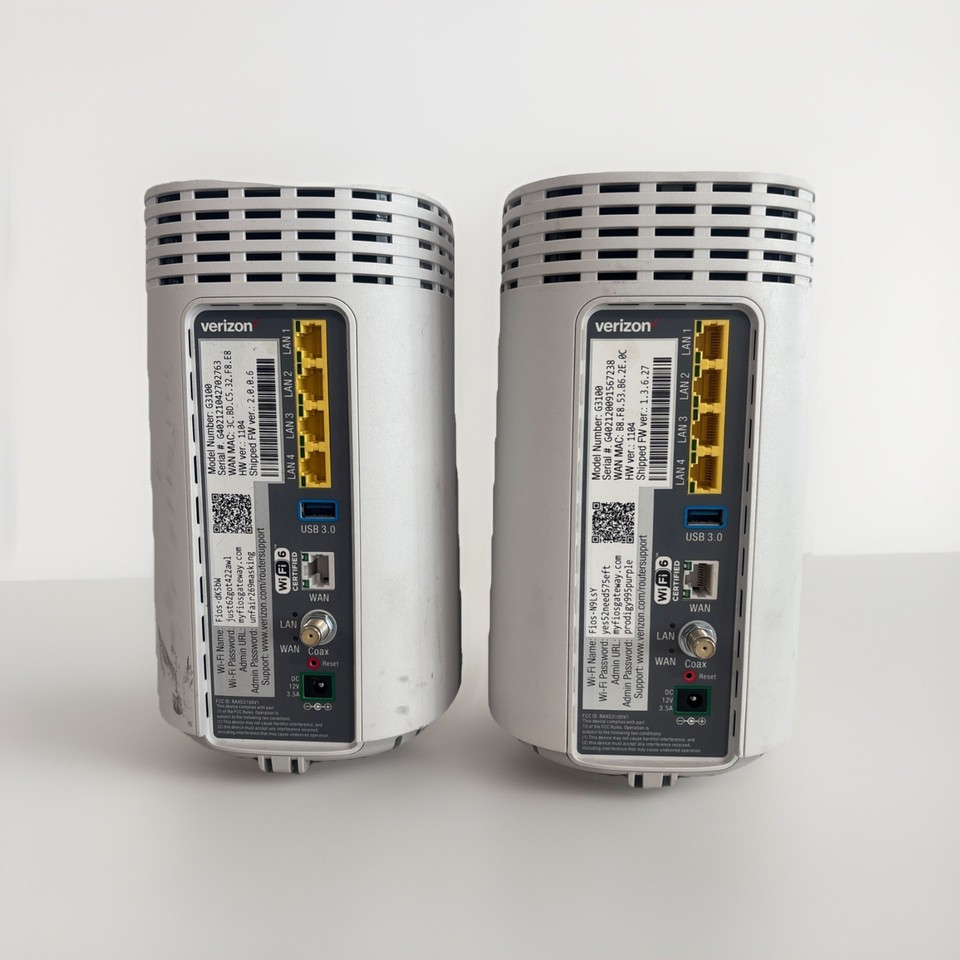 2 Pk Verizon G3100 Fios Home Router Tri-Band WiFi 6 White | eBay