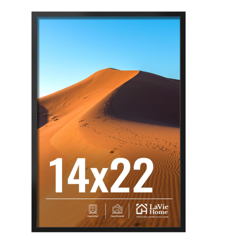 14x22 Picture Frame for Wall Display 14x22 Black Picture Frame with HD ...