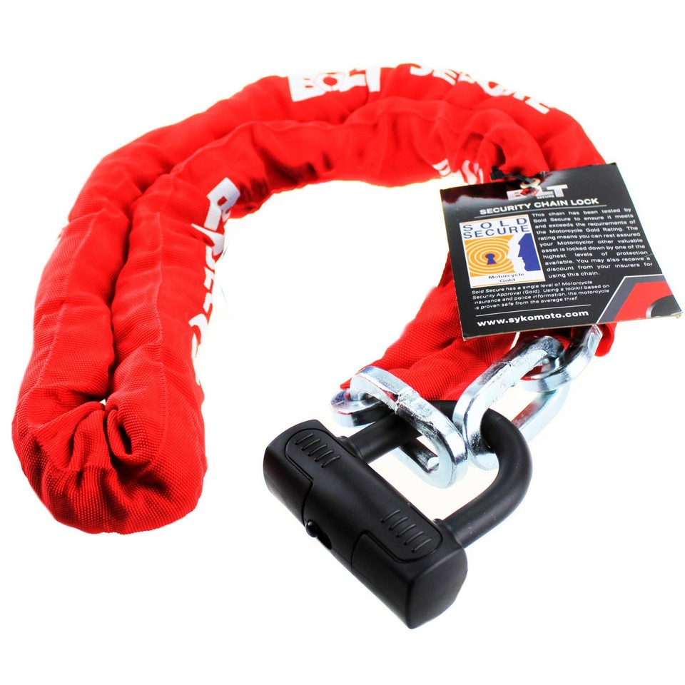BOLT Elite SS 1.8m Chain Lock + Oxford Disc Lock + Anchor Force Ground ...
