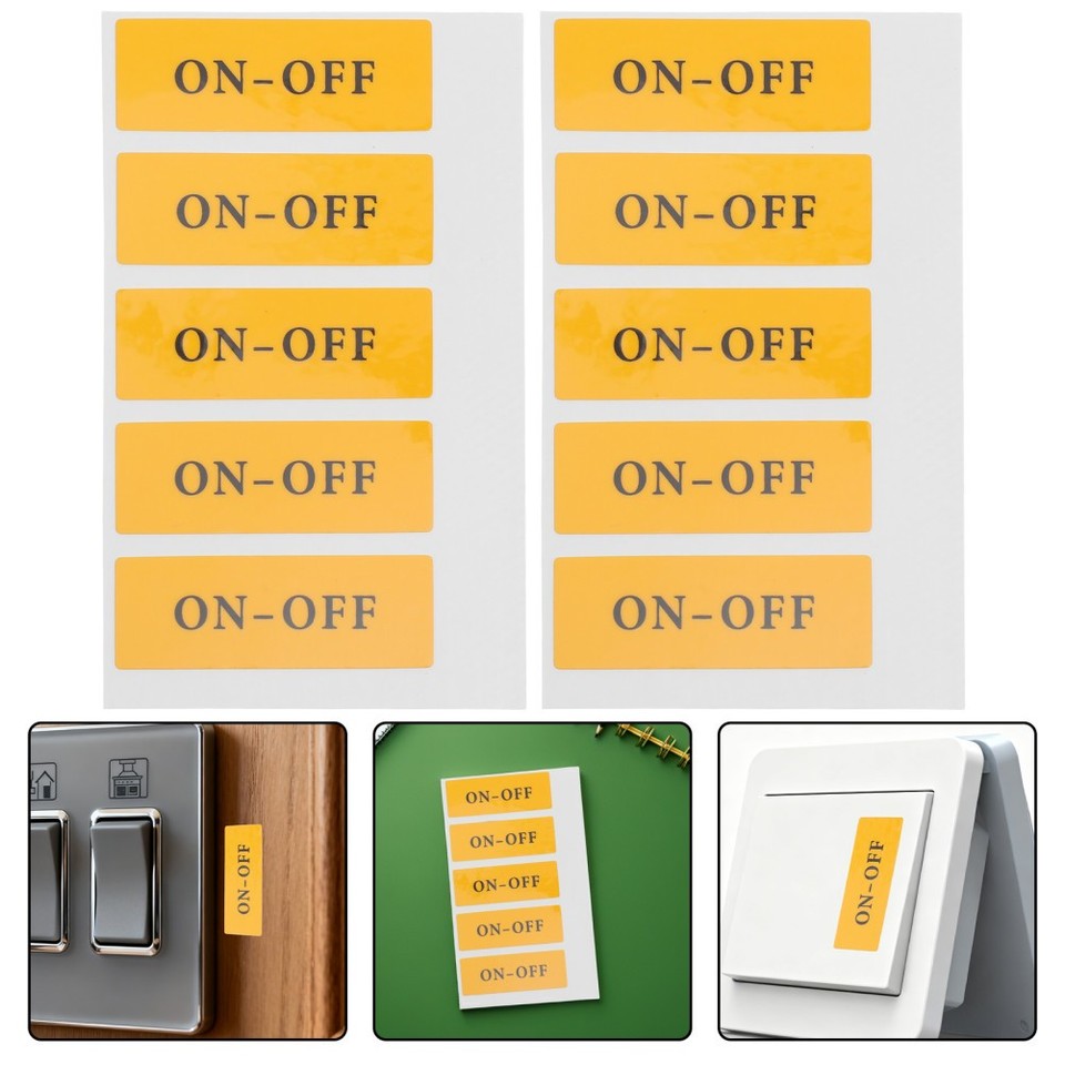 10 Pcs Power Switch Identification Sticker Light Label Labels for Home ...