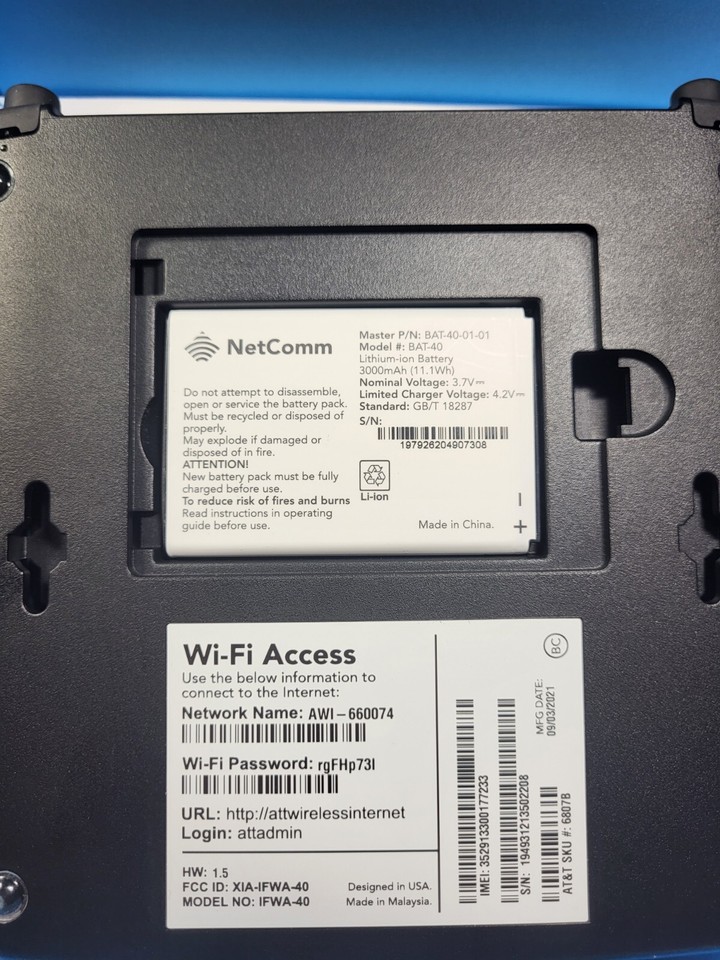 AT&T Wireless Internet Router Wi-Fi Hotspot IFWA-40 607376899001| eBay