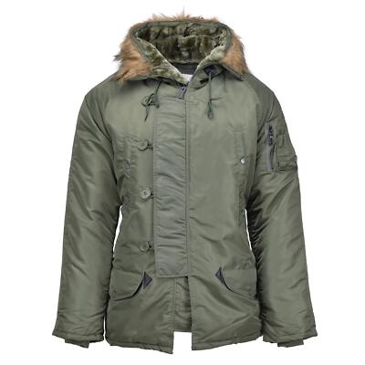 MIL-TEC Brand U.S. Military style aviator parka N3B faux fur hooded ...