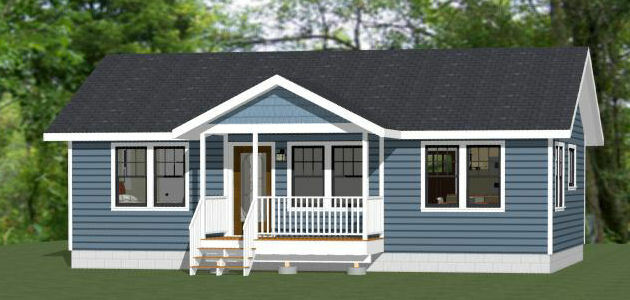 36x24 House - 2 Bedroom 2 Bath - 864 sq ft - PDF Floor Plan - Models 8B ...