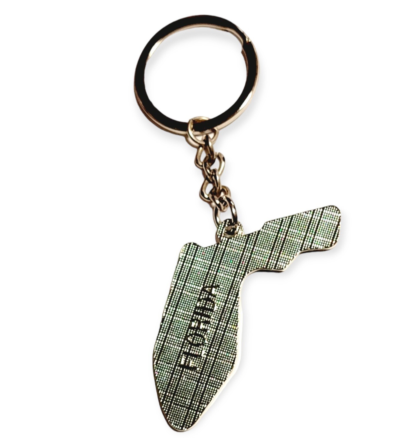 Vintage Florida Keychain State Map Shape Souvenir Silvertone Metal ...