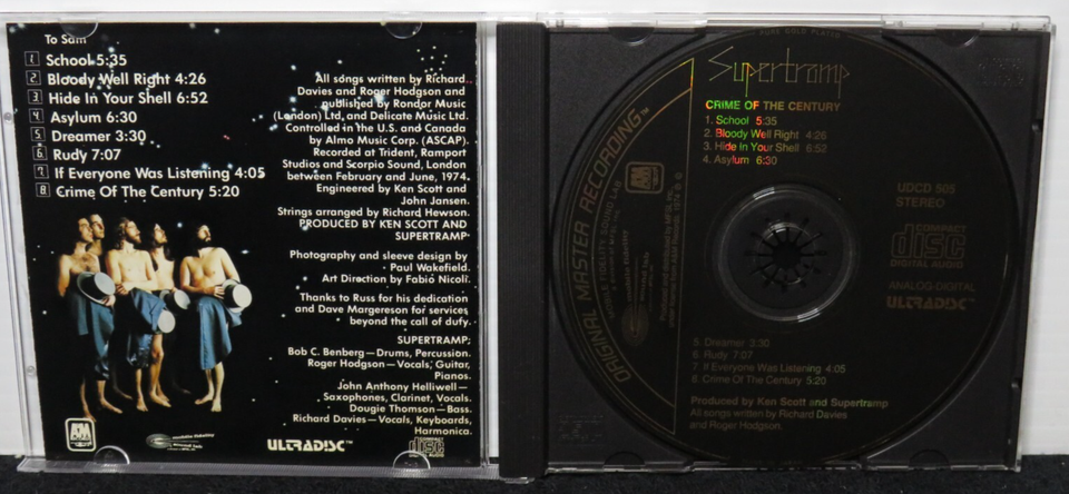 SUPERTRAMP CRIME OF THE CENTURY ORIGINAL MASTER RECORDING CD COMPACT ...