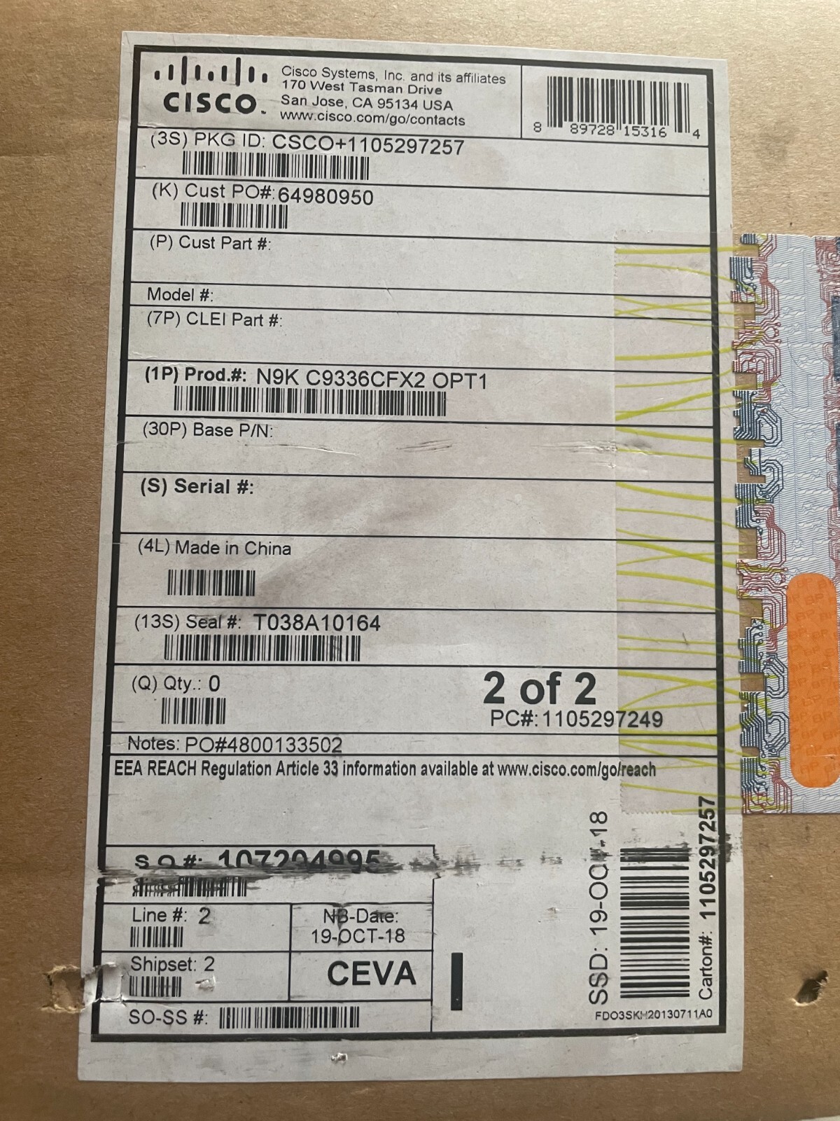 CISCO NEXUS 9336C 36-PORT ETHERNET SWITCH (N9K-C9336C-FX2) | eBay