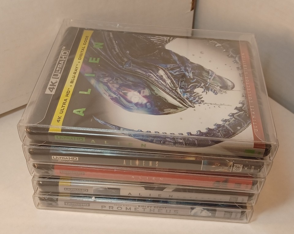 Alien +Aliens+ Covenant+ Prometheus +Romulus (4K) NEW-w/Case Protectors ...