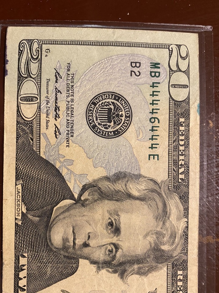 🔥🔥fancy serial number 20 dollar bill 2013 44446444 7 Of Kind 🔥 | eBay