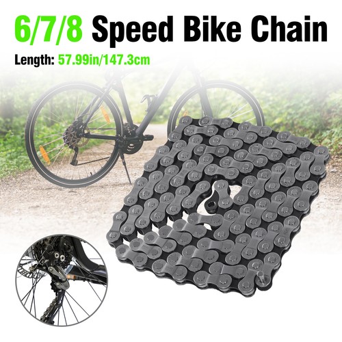 6-7-8 Speed Bike Chain Bicycle MTB Steel Chain With 116 Links Carbon ...