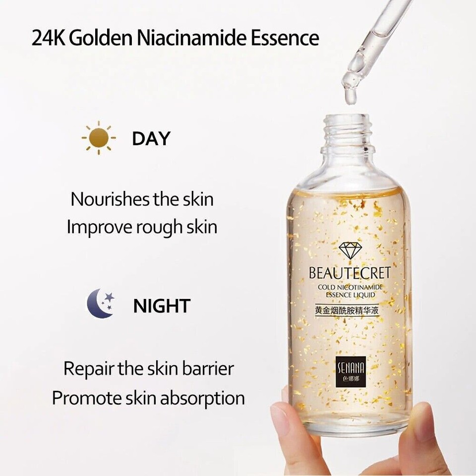 Nicotinamide Liquid 24K Gold Anti Aging Moisturizer with Hyaluronic ...
