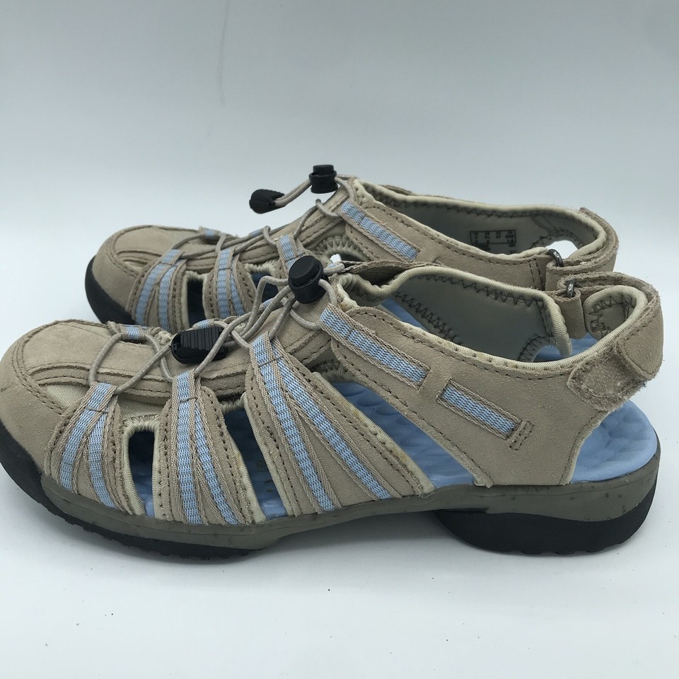 Clarks Tuvia Beige Tan Blue Sport Fisherman Sandals 13291 Women’s Sz 6. ...