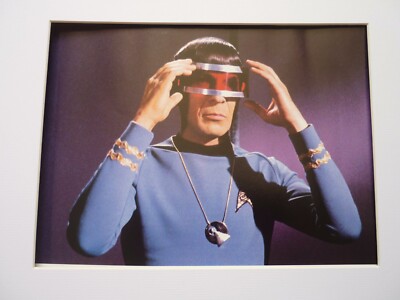 10x8 ready frame white mount Star trek Rare scene artwork SPOCK IN ...