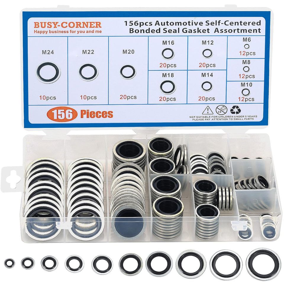 156 Pieces Bonded Seal Dowty Washer,Automotive Self-Centred Dowty Seal ...