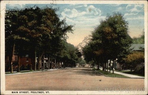 Poultney,VT Main Street 1918 Rutland County Vermont O.W. Mcshane ...