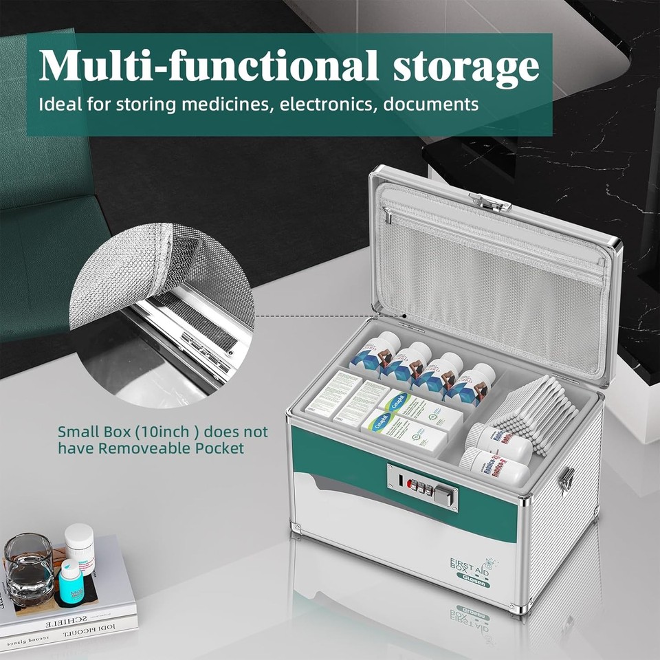 Medicine Lock Box with Combination Lock – Secure, Portable Pill & First ...