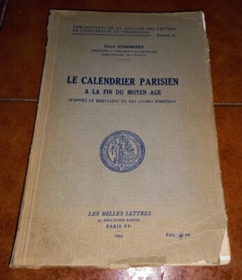 Perdrizet The Calendar Parisien À A The Fin Du Moyen Age Les Belles ...