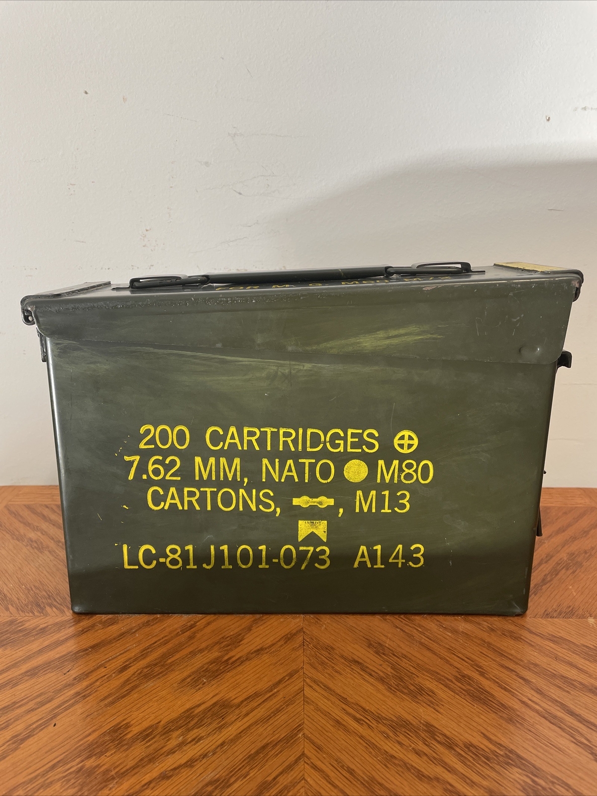 Vintage U.S. Military Ammo Box 200 Cartridges 7.62 MM NATO M80 Empty ...