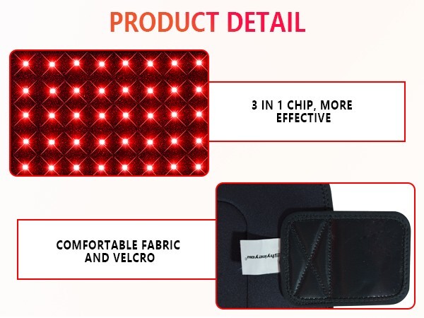 LED Red Infrared Light Therapy Belt for Body in Flexible Wearable Wrap ...