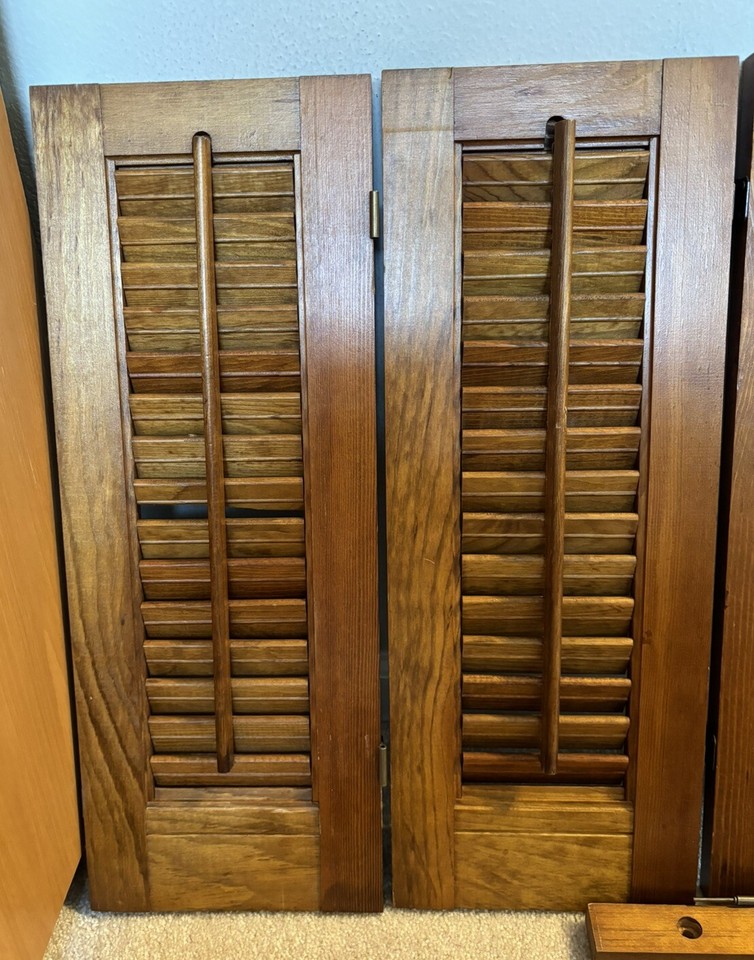 New! Vintage Sears Folding Wood Louver Plantation Window Interior ...