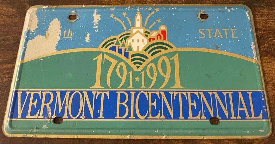 1791 1991 Vermont Bicentennial Booster License Plate | eBay